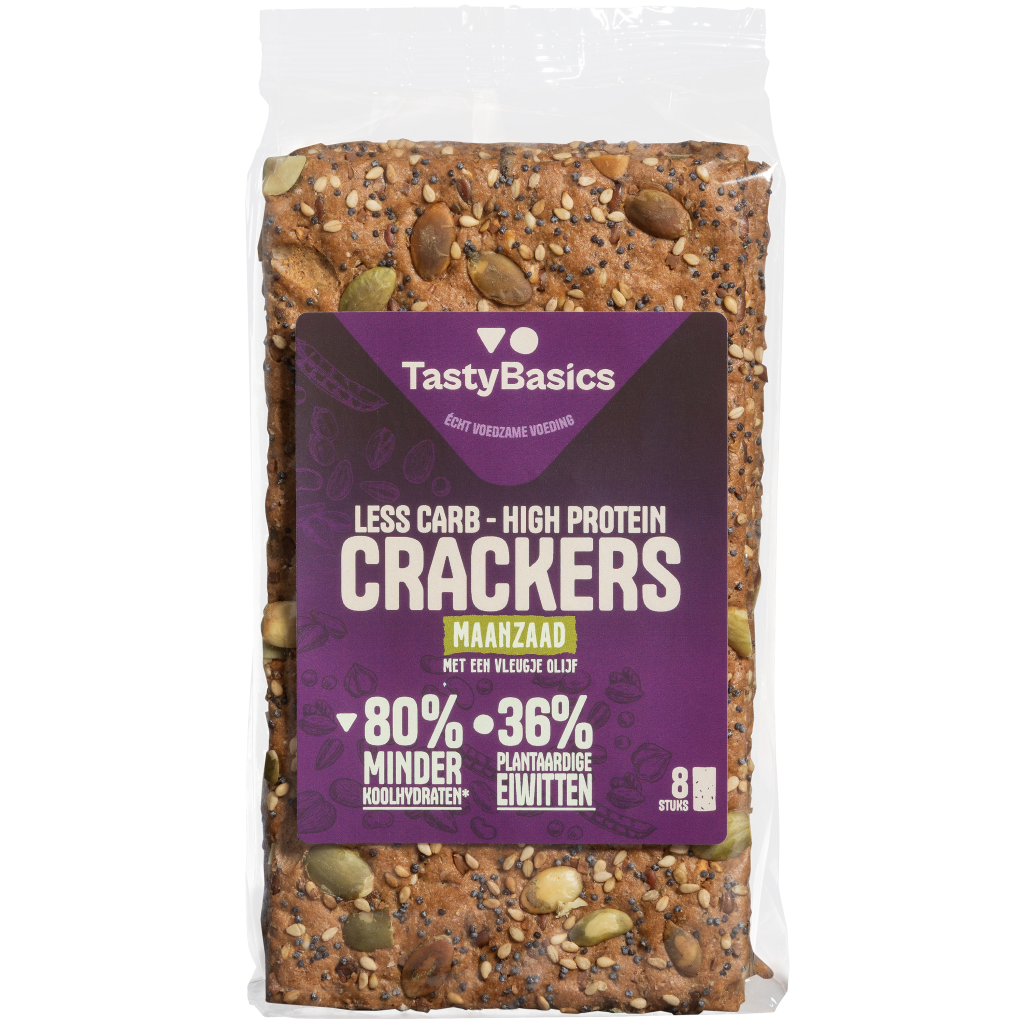 TastyBasics Crackers Poppy seed and olive